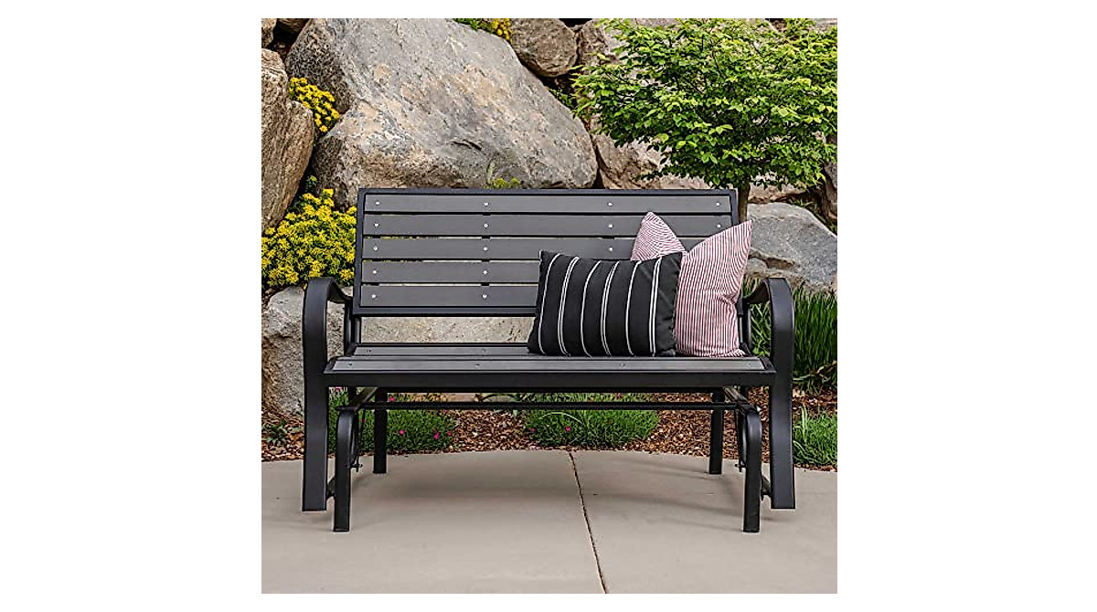Lifetime Harbor Gray Glider Bench - Durable Outdoor Seating