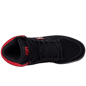 DC Mens Cure Casual High-Top Skate Shoes Sneakers Black/Black/Red 12 D - Medium