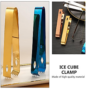 SOLUSTRE 2Pcs Gold Ice Tongs Stainless Steel Ice Bucket Tongs Small Serving Tongs Buffet Clip Ice Scooper for Appetizers Desserts Coffee Tea Party Bar