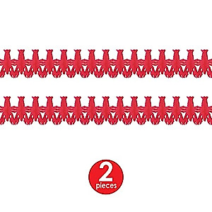 Beistle Crawfish Garland, 2 Piece, 9" x 14', Red