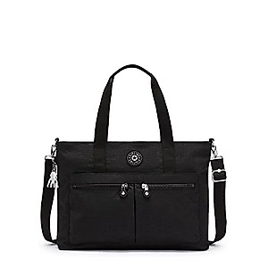 Kipling Natalie 15" Laptop Tote Bag Basketweave Black