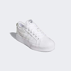 adidas Originals Women's Nizza Platform, White/White/White, 6