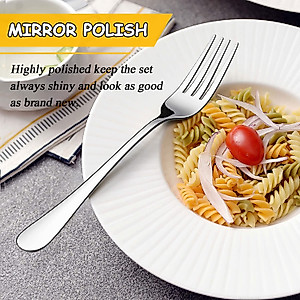 LIANYU Dinner Forks Set of 12, Stainless Steel Silverware Flatware Cutlery Forks, Table Forks 8 Inches, Mirror Finish & Dishwasher Safe