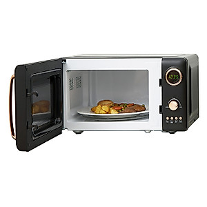 Haden Dorchester 0.7 Cubic Foot Compact Countertop Microwave Oven, 700 Watt Small Microwave with 5 Power Levels & Express Functions, Stone Blue