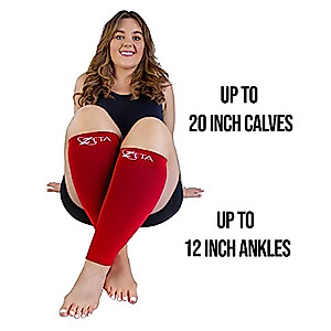 Zeta Wear Plus Size Leg Sleeve Support Socks - The Wide Calf Compression Sleeve Women Love for Its Amazing Fit, Cotton-Rich Comfort, Graduated Compression & Soothing Relief, 1 Pair, Size 2XL, Black