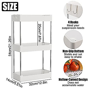 Bathroom Organizer Countertop, 3 Tier Bathroom Counter Storage Organizer, White Standing Storage Shelf for Vanity Organizer, Kitchen Spice Rack Sink Organizer Tray for Cosmetics Display, Skincare