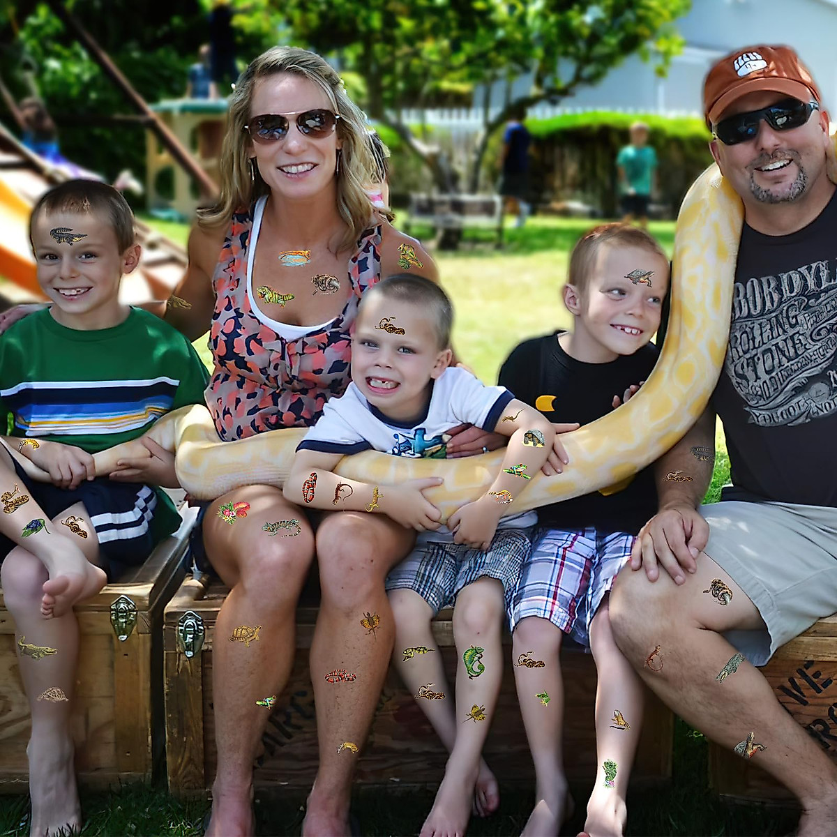 Reptile Temporary Tattoos,16 Sheets 100 Pieces Reptile Themed Tattoos Stickers Party Decoration Supplies Party favors for Kids Adults