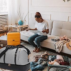 Weekender Bags for Women Oversized Travel Bag Womens Overnight Bag Mens Duffle Bag Large Size with Shoe Compartment