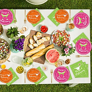 96pcs Margs & Matrimony Bachelorette Party Decorations Margs Plates Napkins Party Supplies Margarita Tableware Dinnerware for Birthday Bridal Shower Wedding Mexican Fiesta Favors for 24 Guests
