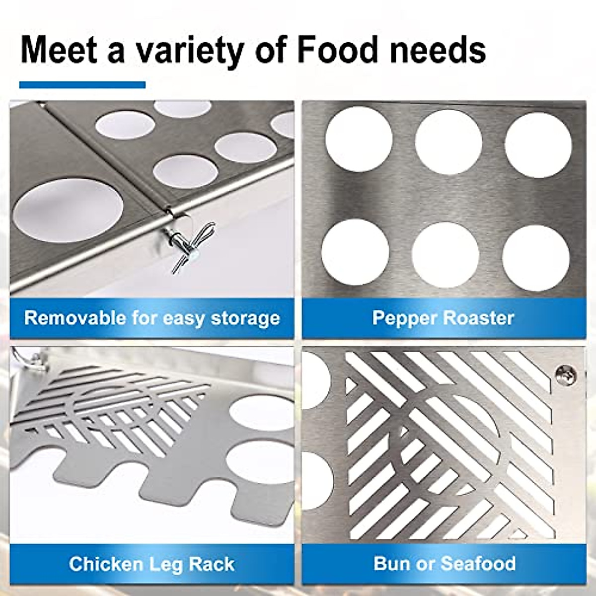 Uniflasy 17.5 Inch 7638 Cooking Grates and 7641 Multifunctional Warming Rack for Weber Spirit and Spirit II 300 Series,Spirit E/S 310 E/S 320, E/S 330 SP-320 Gas Grills,Replacements for Weber 7639