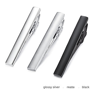 HONEY BEAR 3/5pcs Mens Tie Clip Set Tie Bar Normal Size for Wedding Gift 5.4cm