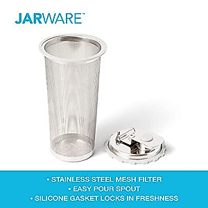 Jarware Cold Brew Coffee Maker and Tea Infuser Lid For Wide Mouth Mason Jars,Black