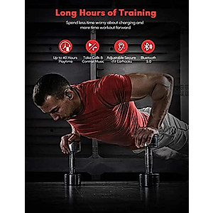 LeCuy Wireless Earbuds Designed for Sports Such as Running, Workouts, Gaming. Bluetooth Headphones Deep Bass True Wireless Stereo HiFi Sounds. Waterproof IPX5 and Friendly LED Display Charging case