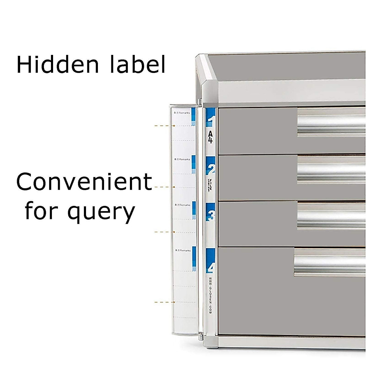 BIZOLE Flat File Cabinet Storage, Desktop Drawer Cabinet, 4/5 Tier Aluminum Alloy File Cabinet, Office Supplies A4/Receipt File Organizer, for Desktop Office Supplies and Home (Color : 5 Layers)