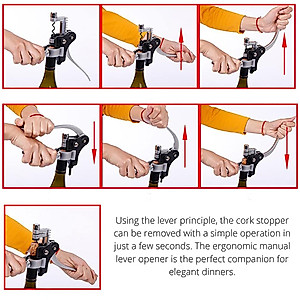 Wine Bottle Opener, Rabbit Corkscrew Design, Zinc Alloy Material, Premium Bar & Wine Accessories for any size of bottle and cork