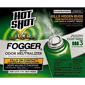 Hot Shot Indoor Fogger With Odor Neutralizer, 2-Ounce, 3 count