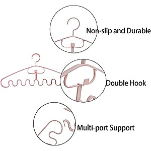 LXYY Wave Pattern Stackable Hanger, Sturdy Plastic Clothes Hangers Organizer Storage, Multifunctional Non Slip Magic Hanger 8 Slots Space Saving for Slings, Scarf, Shirts, Belts (White,10PCS)