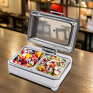 Food Warmers for Parties Buffets Electric,Stainless Steel Buffet Server and Warming Tray,Chafing Dish Buffet Set,Adjustable Temperature,Suitable for Weddings,Birthday Parties,Buffets,Graduations.