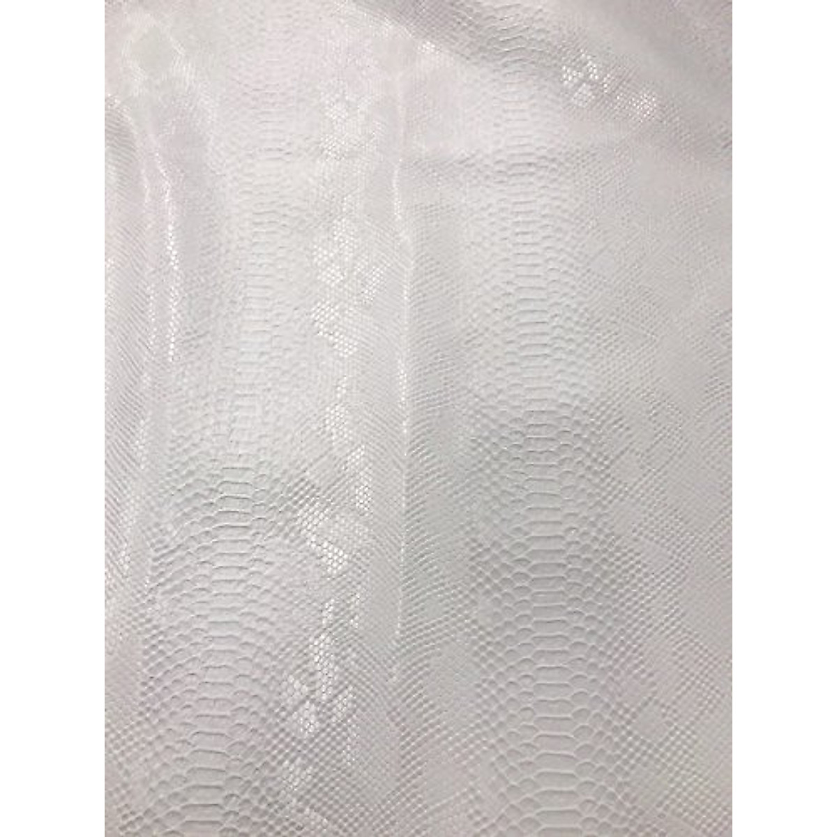 New Creations Fabric & Foam Inc, 54" Wide Faux Viper Snake Skin Vinyl-Faux Leather-3D Scales Fabric by The Yard, White