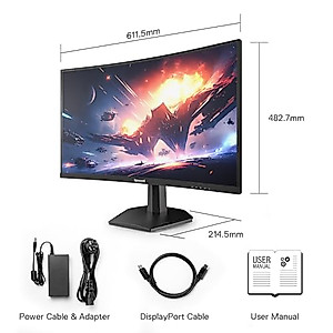 Redragon 27" 144hz/165HZ Curve Gaming Monitor, QHD 2K (2560X1440) IPS Frameless Computer Monitor, 1ms Response Time, Fully Compatible, VESA Wall Mount
