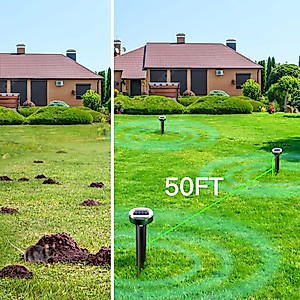 8PK Upgrade Mole Repellent for lawns Gopher Repellent Ultrasonic Solar Powered Snake Repellent Deterrent Mole Repeller Vole Repellent Outdoor Lawns Garden Yard All Pests Sonic Spikes Stakes Chaser