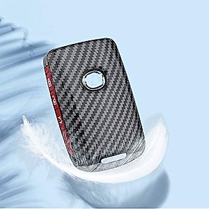 BINFHONG for Mazda Key Fob Cover Protector Shell Keyless Remote Control Smart Key Holder with Keychain Fit for Fit for Mazda 3 Mazda 3 Hatchback CX-5 CX-30 CX-9 (Carbon Black with red)
