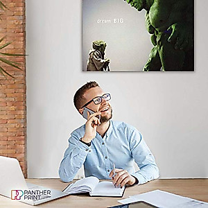 Panther Print, Canvas Wall Art, Yoda and the Hulk Comic Book Movie, Avengers Superhero Picture Prints, Print for Special Occasions (76x51cm)