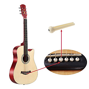 Simtyso 12pcs Ivory Acoustic Guitar ABS Plastic Bridge Pins