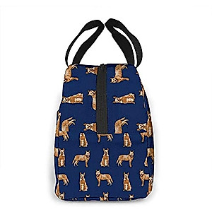 SHENGBAO Insulated Lunch Bags Australian Cattle Red Heeler Simple Dog Breed Navy Water-Resistant Thermal Lunch Box For Work, one size