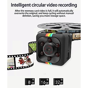 Surveillance Camera Mini, Wireless Camera with 1080P HD APP Real-time View, Record Camera with Two-Way Audio - Cloud Storage and Outdoor Sports Detection Waterproof Night Vision (Black)