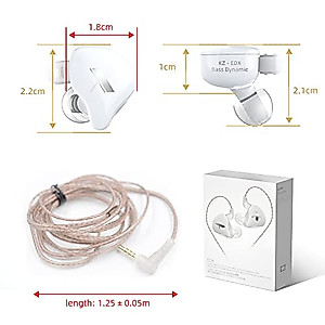 KZ EDX Wired Headset in Ear Entry Level HiFi Headset 3.5mm Detachable 2pin IEM bass Music Game Headset(Black, Mic)