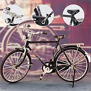 2025 New 51 Pcs DIY Retro Bicycle Model Ornament For Kids, Creative 1:10 Simulation Mini Bicycle Model Scale Kit With Inflator and Briefcase, Finger Bike Models Toys For Desktop Decoration Ornament