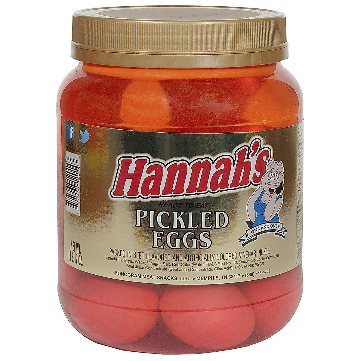 Hannah's Pickled Eggs 1/2 Gallon Jar