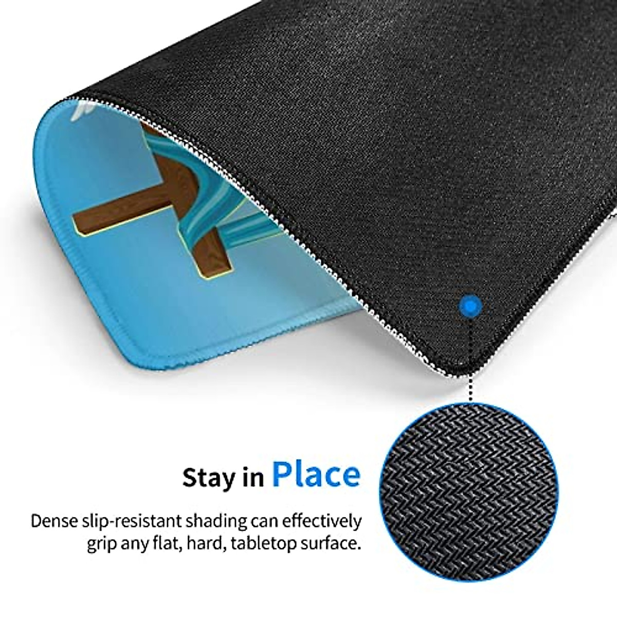 He is Risen Happy Easter Christian Cross Lily Religious Water Resistant Mouse Pad with Stitched Edge Computer Mouse Mat with Anti-Slip Rubber Base for Office Laptop Gaming Working 10 X 12 in