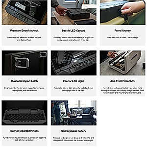 VAULTEK Essential Series Quick Access Handgun Safe with Auto Open Lid and Rechargeable Lithium-ion Battery (VE20) (Compact Safe)