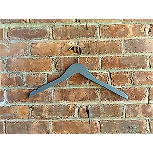 NAHANCO 29917 Wooden Shirt Hanger, 17", Greywash with Brushed Chrome Hardware (Pack of 100)