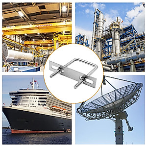 BokWin 4PCS M6x40x80mm Stainless Steel Square U-Bolt Tie Down U Bolt with Frame Plate and Nuts