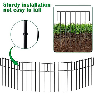 5 Pack Animal Barrier Fence, 13"Lx17"H Garden Fence for Dogs Metal Fence Panels for Garden Yard Outdoor