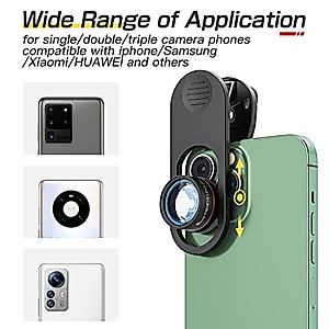210° Fisheye Lens, Selvim Universal HD Phone Camera Lens Kit, Fish Eye Lens for iPhone 7 8 x xr 11 12 13 14 pro Samsung Pixel Smartphone, Cell Phone Lens with Clip, Funny Photos