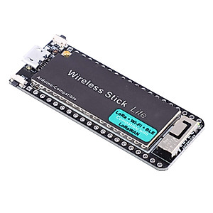 0.96in OLED Display Development Board Set, SX1276 Chip ESP32 MCU Module Pin Sticker 20Pin Row Pin Kits wirh Micro USB and Antenna Interface (915MHZ)