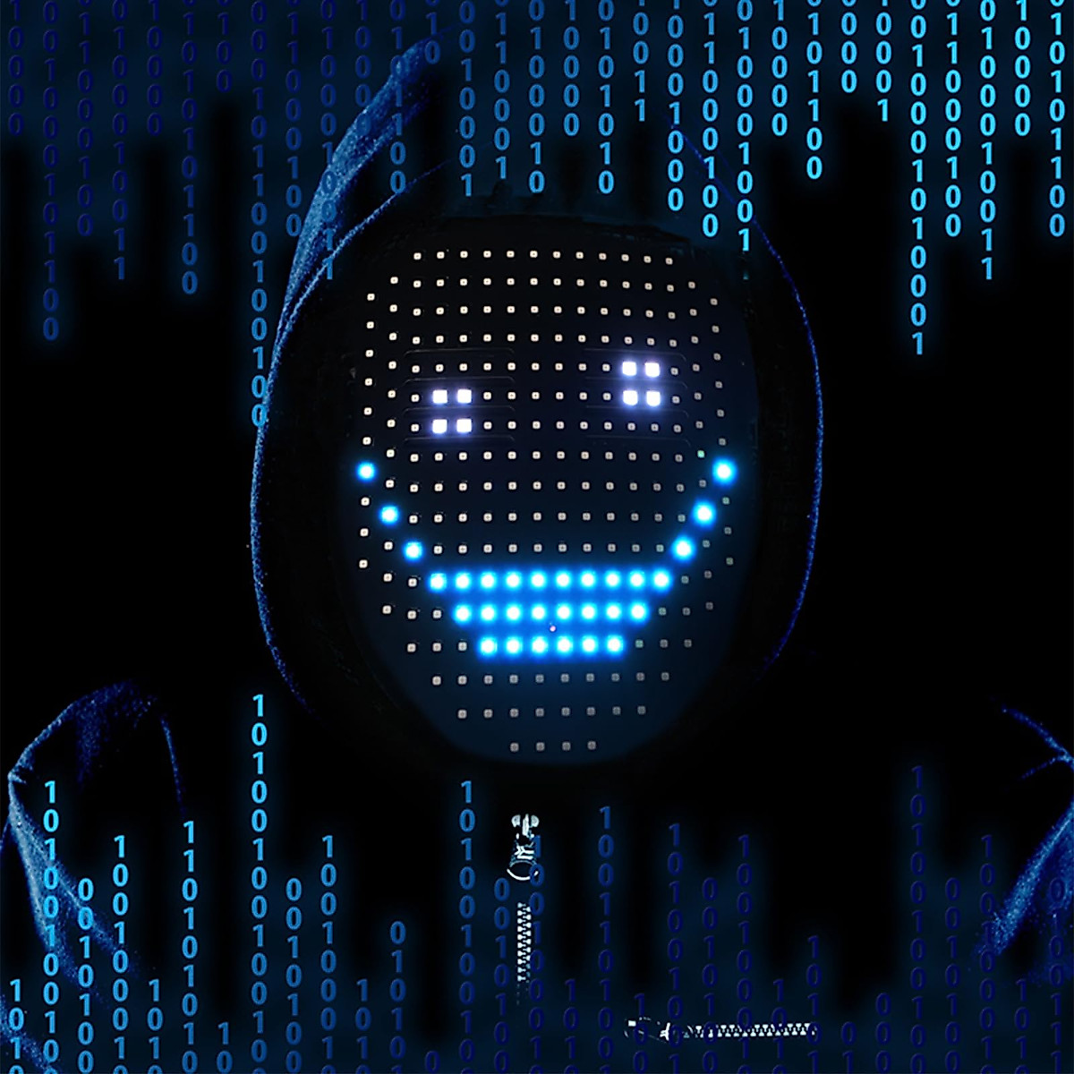 GPJYD Led Mask,Light Up Mask with Gesture Sensing,Light Up Luminous Digital Glow Mask Cool Masks for Adult/Kids Halloween Rave Dj Party Costume Cosplay Party Masquerade