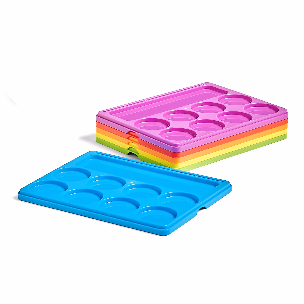 hand2mind Little Minds at Work Sound Segmenting Trays by Tara West, Phonemic Awareness, Science of Reading Manipulatives, Elkonin Boxes, Letter Sounds, Preschool Learning Activities (Set of 6)