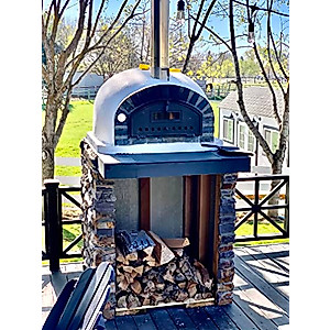 Pizzaioli Stone Arch Traditional Brick Pizza Oven. Premium Triple Insulated for Delicious Outdoor Grilled Steaks, Fish, Veggies, Bread. Cooks Pizzas in 90 Seconds
