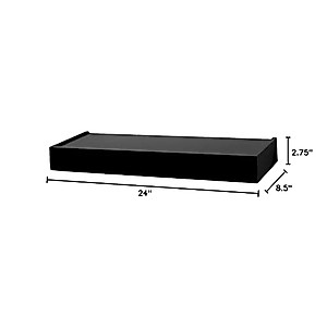 Shelf-Made 0140-24BK Floating Shelf, 24-Inch, Black