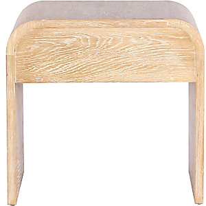 Meridian Furniture 862-NS Cresthill Collection Mid-Century Modern Nightstand, White Oak, 24" W x 18" D x 23" H