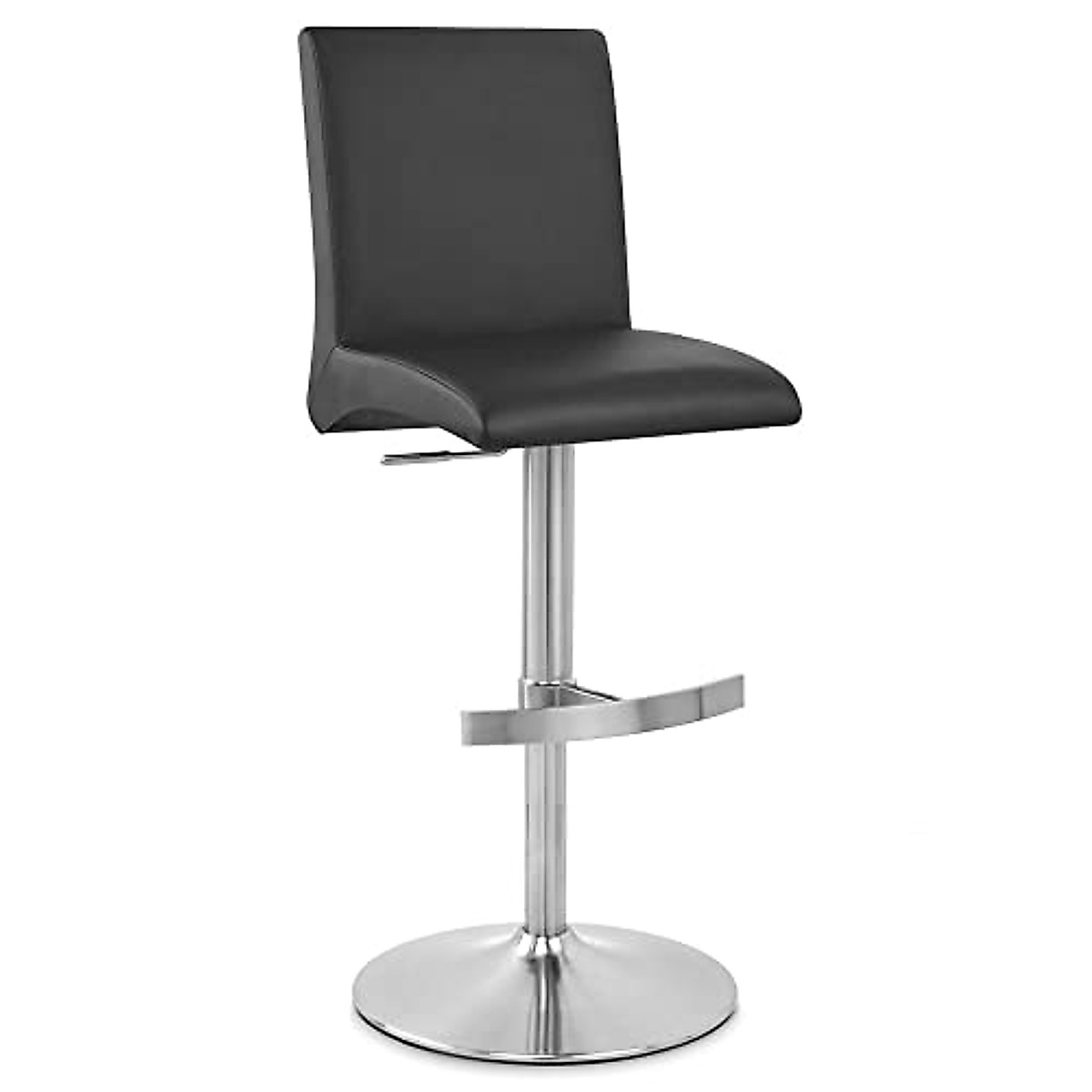 Zuri Furniture Modern Coveteur Adjustable Height Swivel Bar Stool in Black