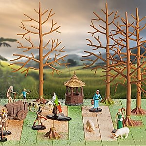 Monster Townsfolk Mini Fantasy Figures - 8pc Paintable Fieldworker Non Player Character NPC Miniatures - 1" Hex-Sized Compatible with DND Dungeons Dragons, Pathfinder, Tabletop Games