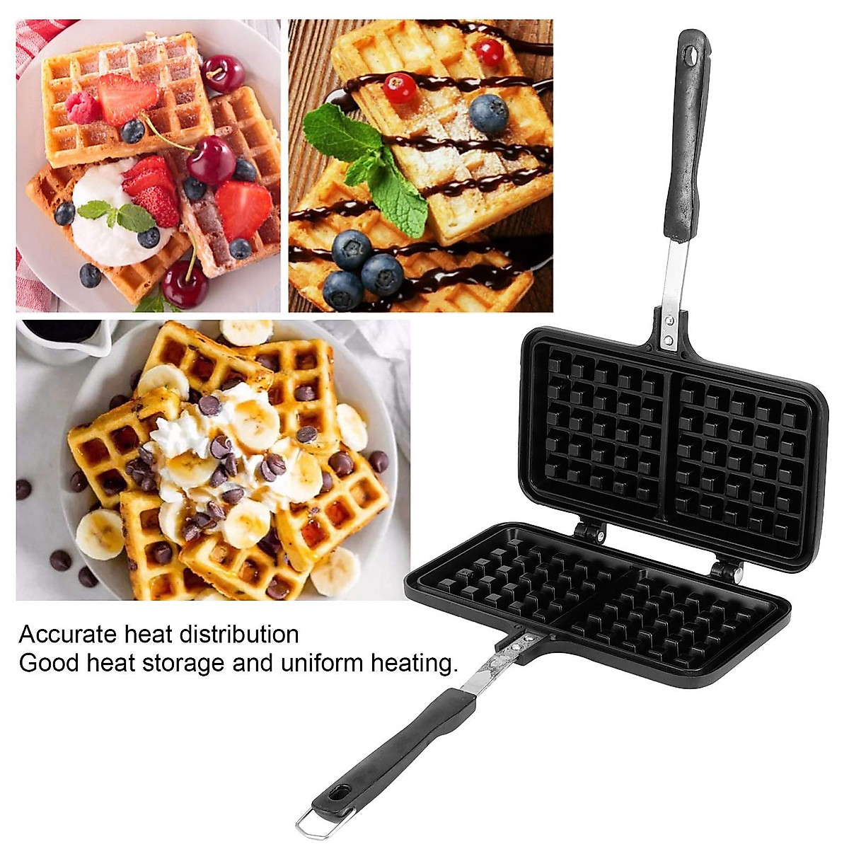Waffle Pan Baking,Portable Non-stick Waffle Maker Egg Waffle Breakfast Maker,Non-stick Belgian Waffle Maker Household Kitchenware