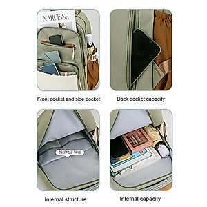 GGWIEAEA 2PCS Youth Waterproof Backpack Large Capacity Laptop Bag with Pencil Case Suitable for School Leisure And Travel