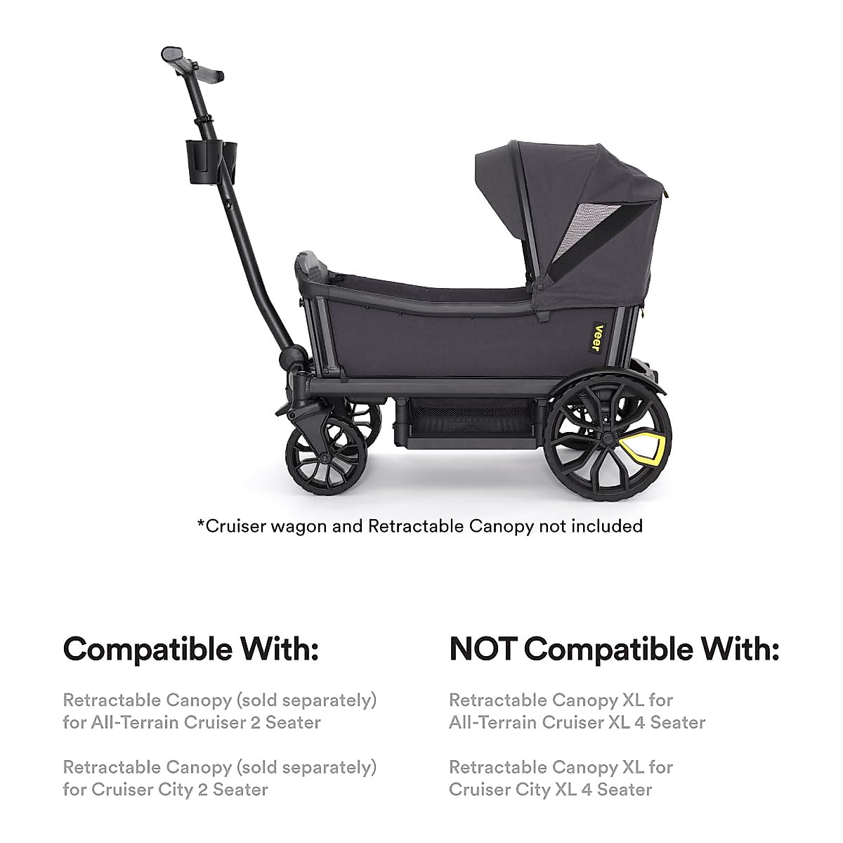 Veer Visor All-Terrain Cruiser and Cruiser City 2 Seater Models. NOT Compatible All-Terrain Cruiser XL or Cruiser City XL 4 Seater Models. Heather Gray